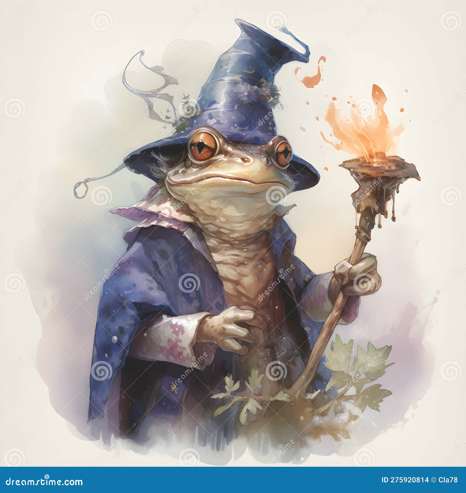 Mystical Wizard Frog, Ai Generative Illustration Stock Illustration ...