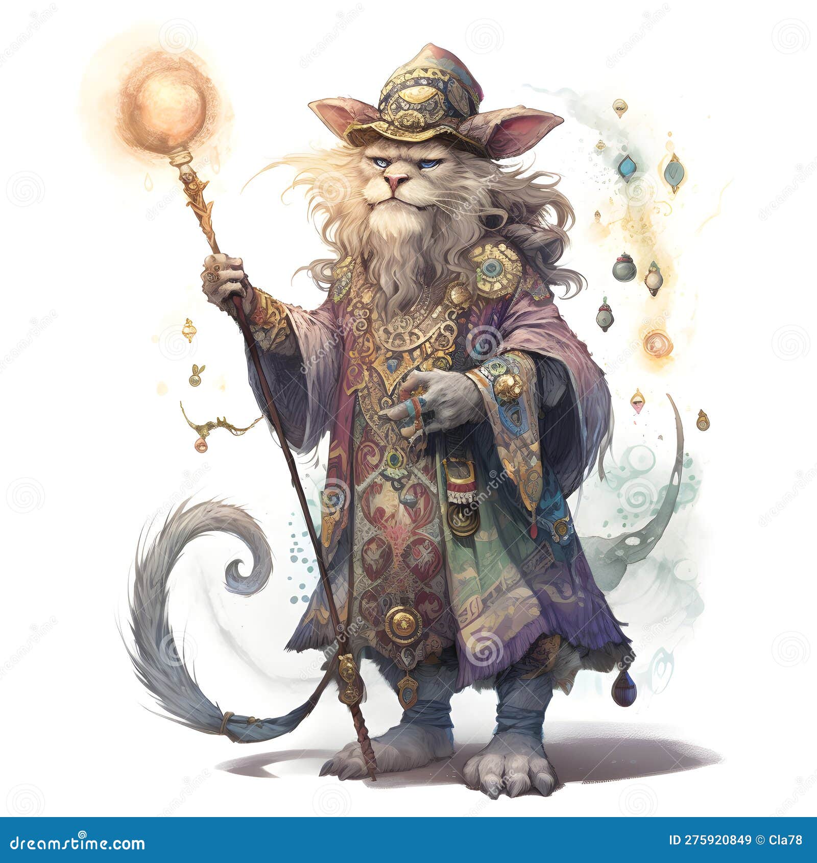 Mystical Wizard Lion, Ai Generative Illustration Stock Illustration ...
