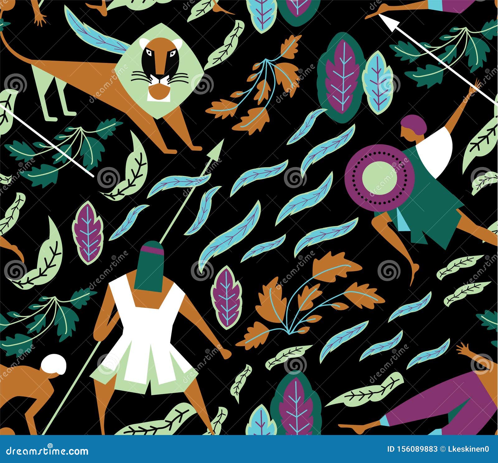 Myth and Legends Pattern Seamless Design Illustration Stock Vector ...