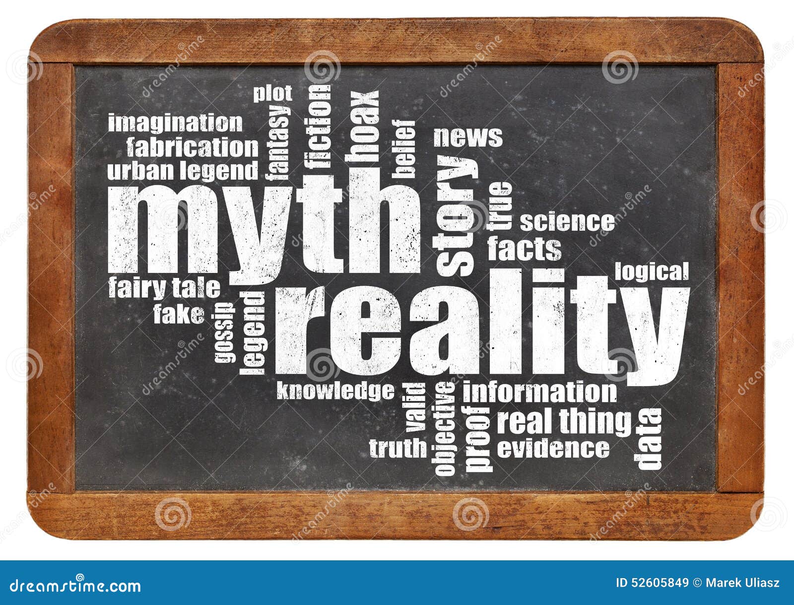Myth and Reality Word Cloud Stock Image - Image of validation, chalk ...