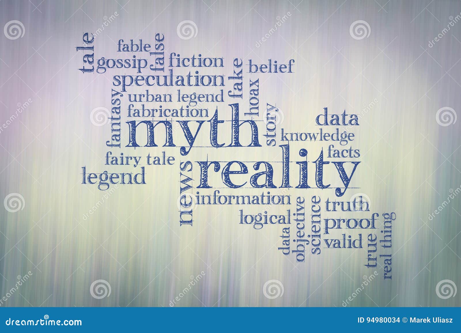 Myth and Reality Word Cloud Stock Illustration - Illustration of ...