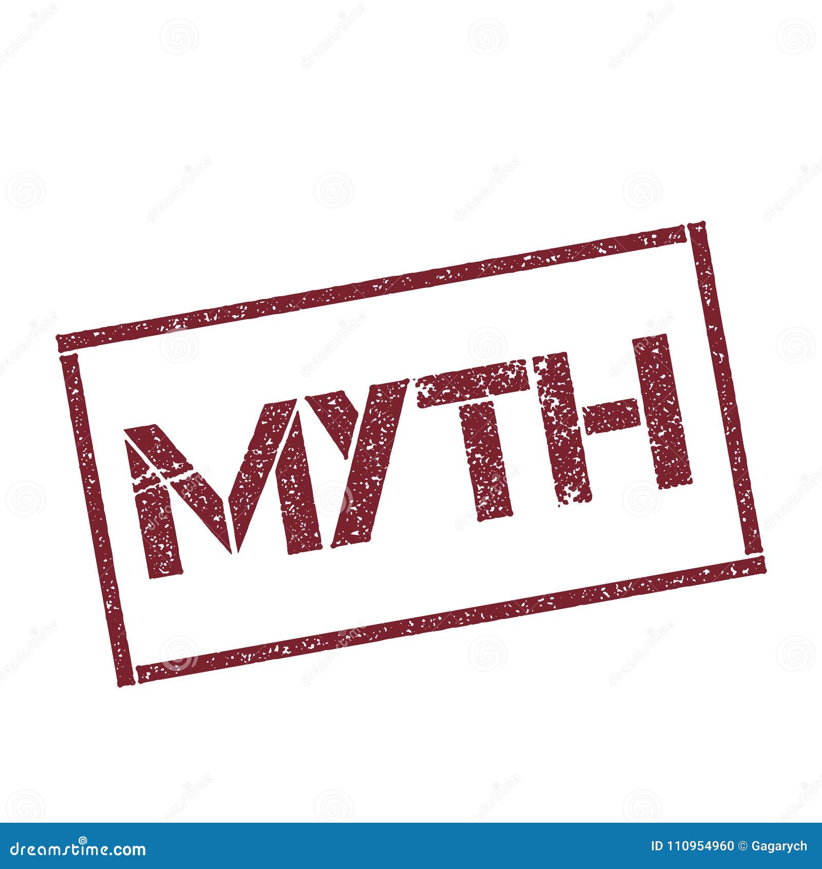 Myth rectangular stamp. stock vector. Illustration of seal - 110954960