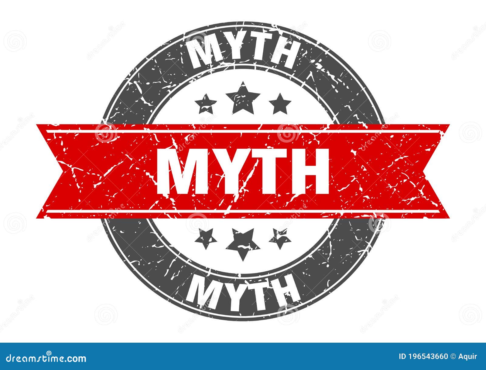 Myth Round Stamp with Ribbon. Label Sign Stock Vector - Illustration of ...