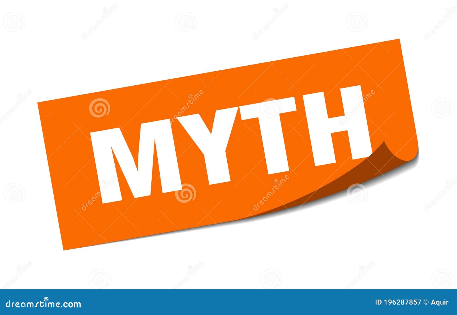 Myth Sticker. Square Isolated Label Sign. Peeler Cartoon Vector ...