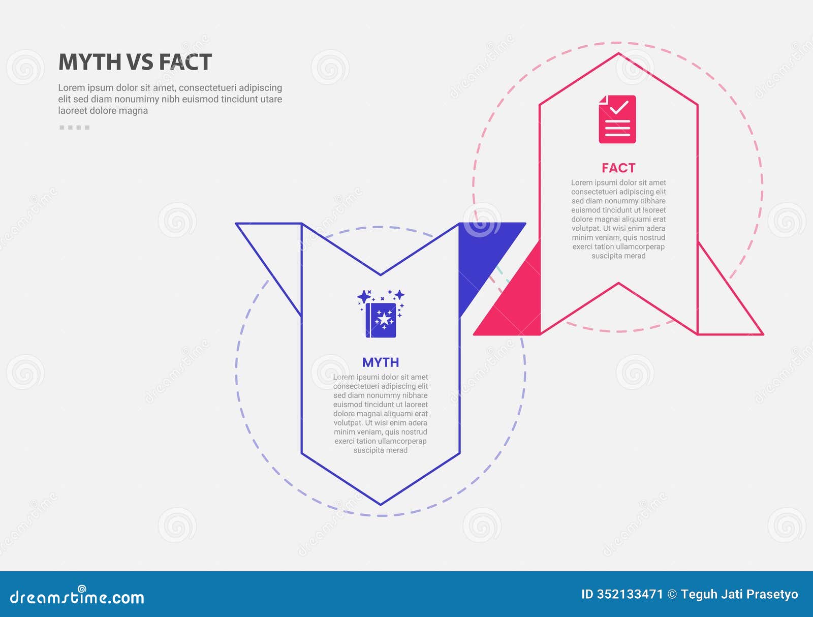 Myth Vs Facts Infographic Outline Style with 2 Point Comparison ...