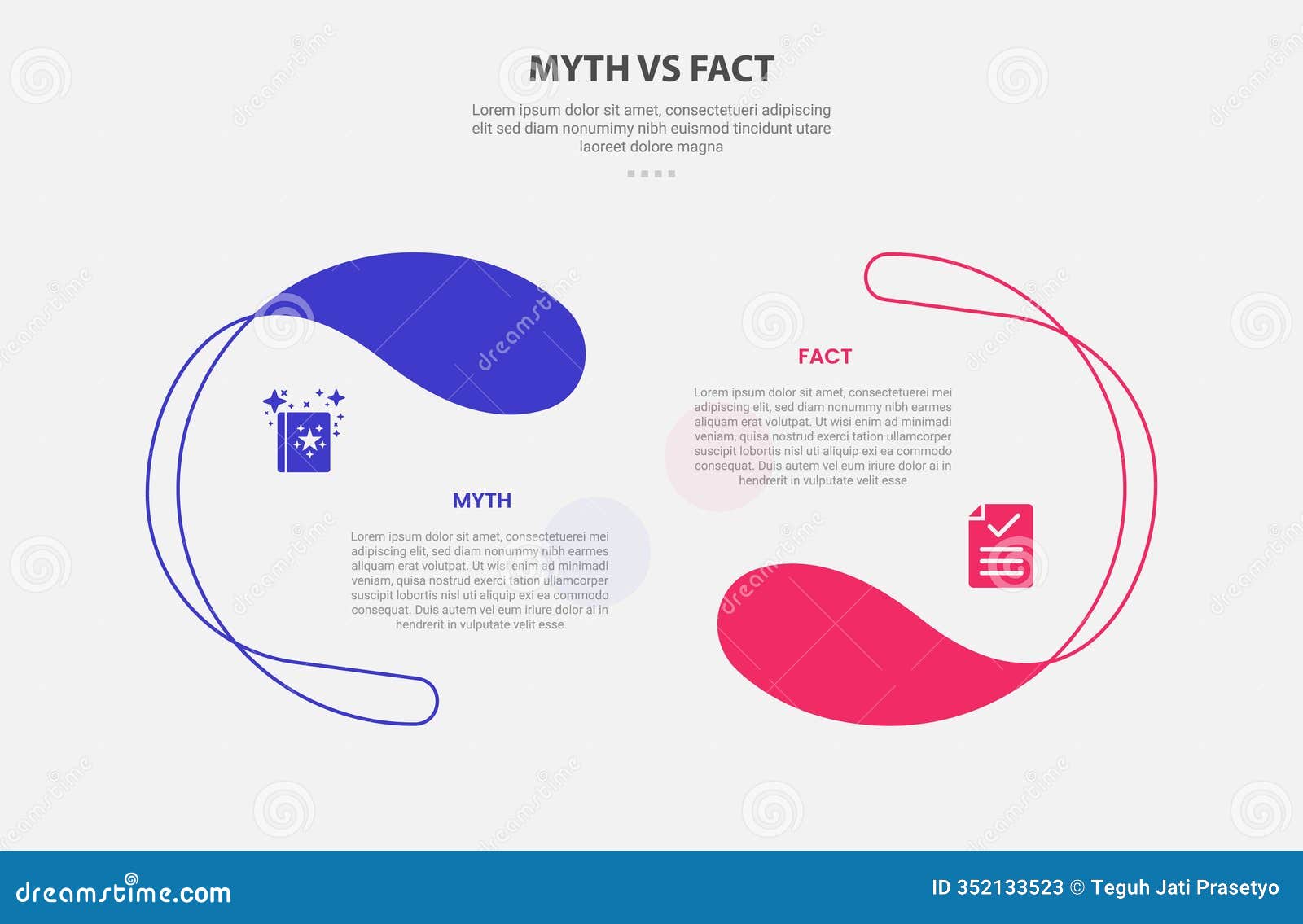 Myth Vs Facts Infographic Outline Style with 2 Point Comparison ...