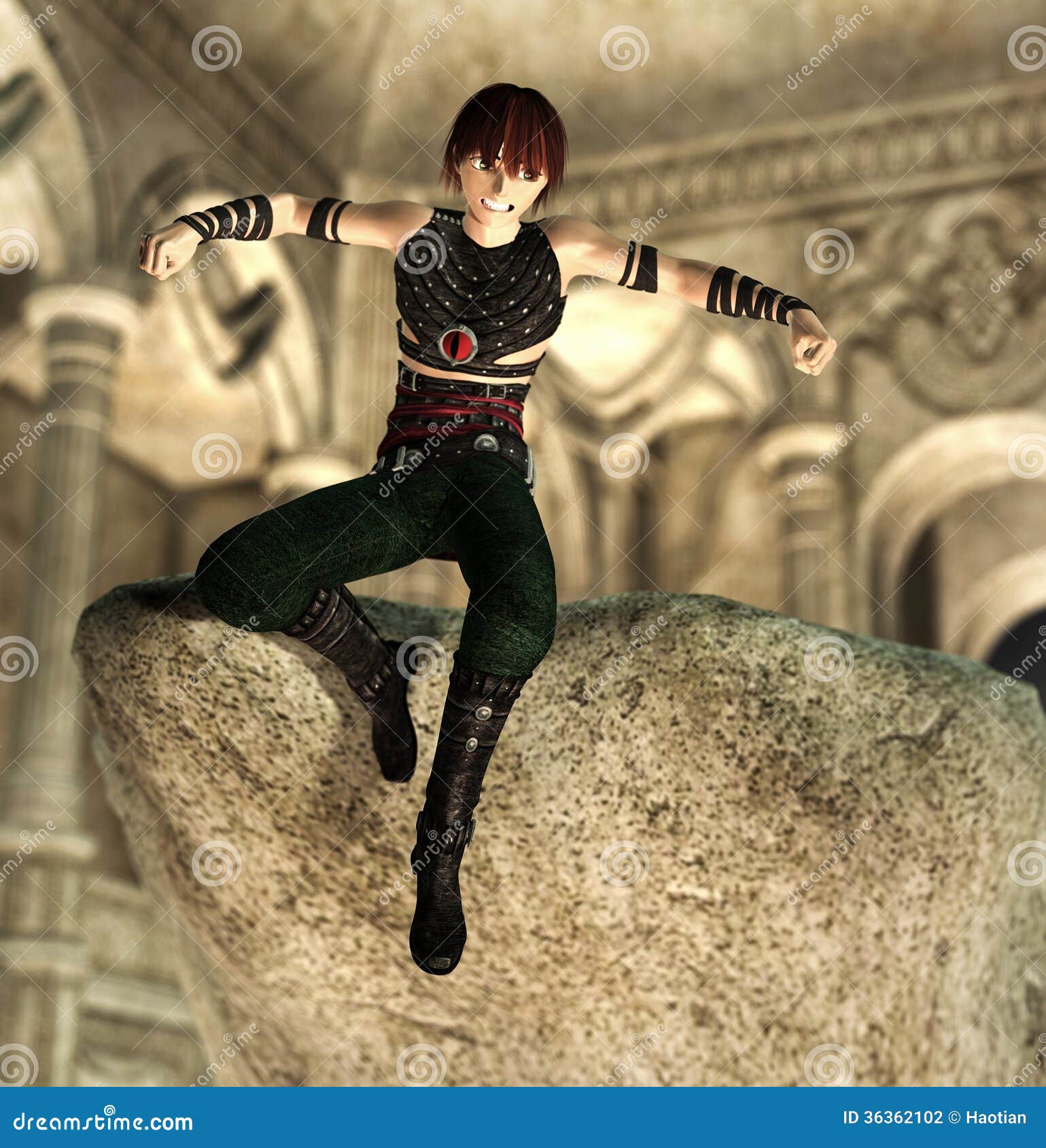 Mythic Fighter stock illustration. Illustration of leap - 36362102