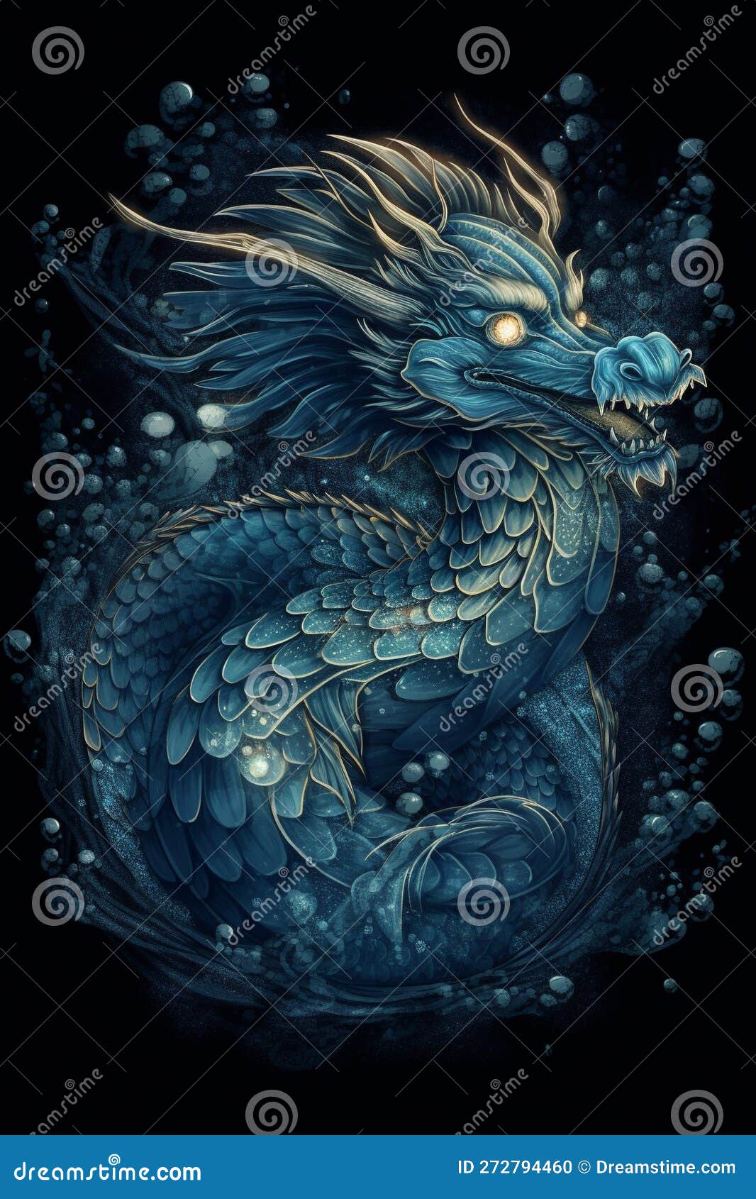 Mythic Oriental Dragon. AI Generated Stock Illustration - Illustration ...