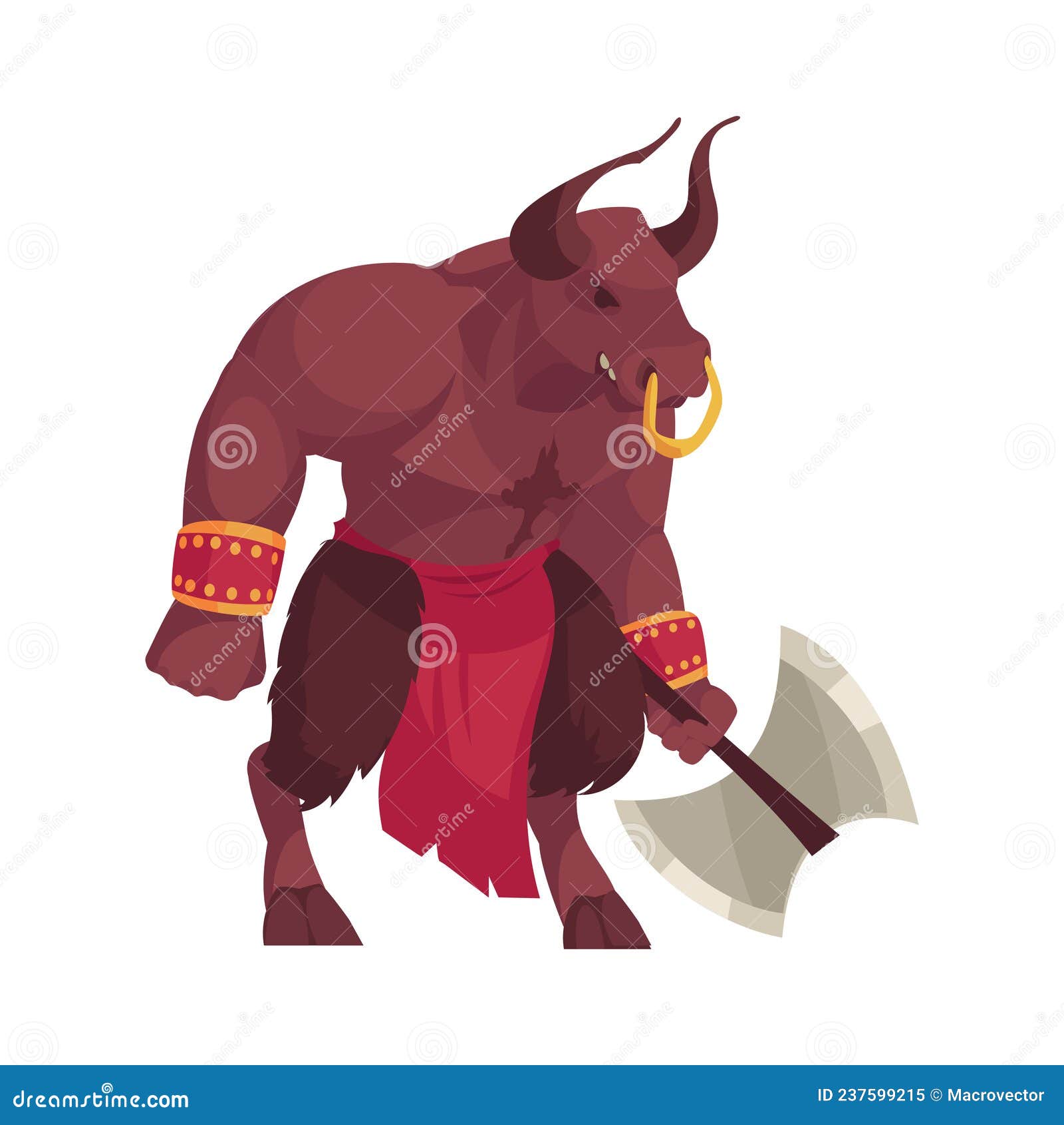 Mythical Bull Warrior Composition Stock Vector - Illustration of hybrid ...