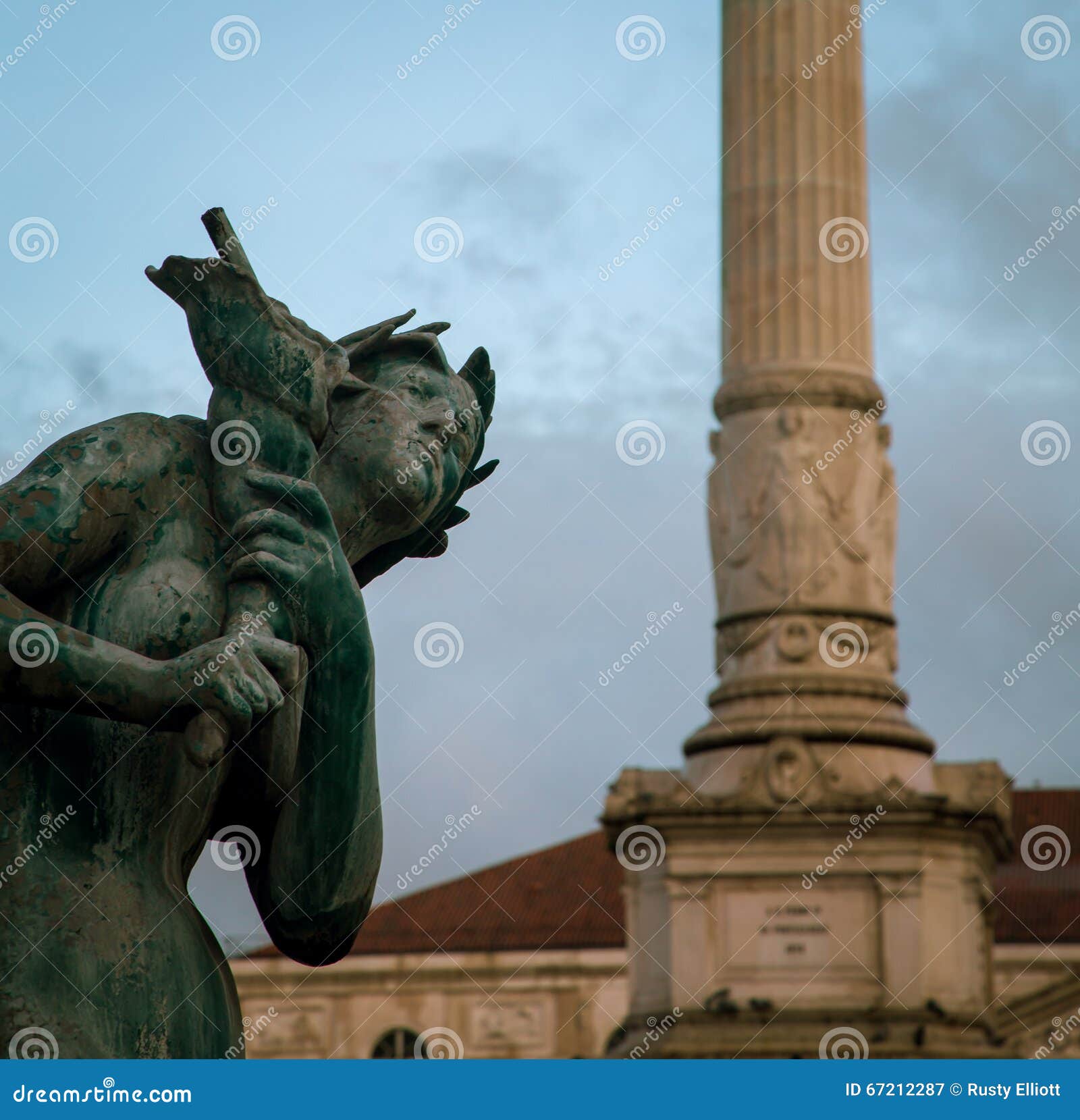 Mythical Creature Rossio Square Stock Image - Image of sculpture ...