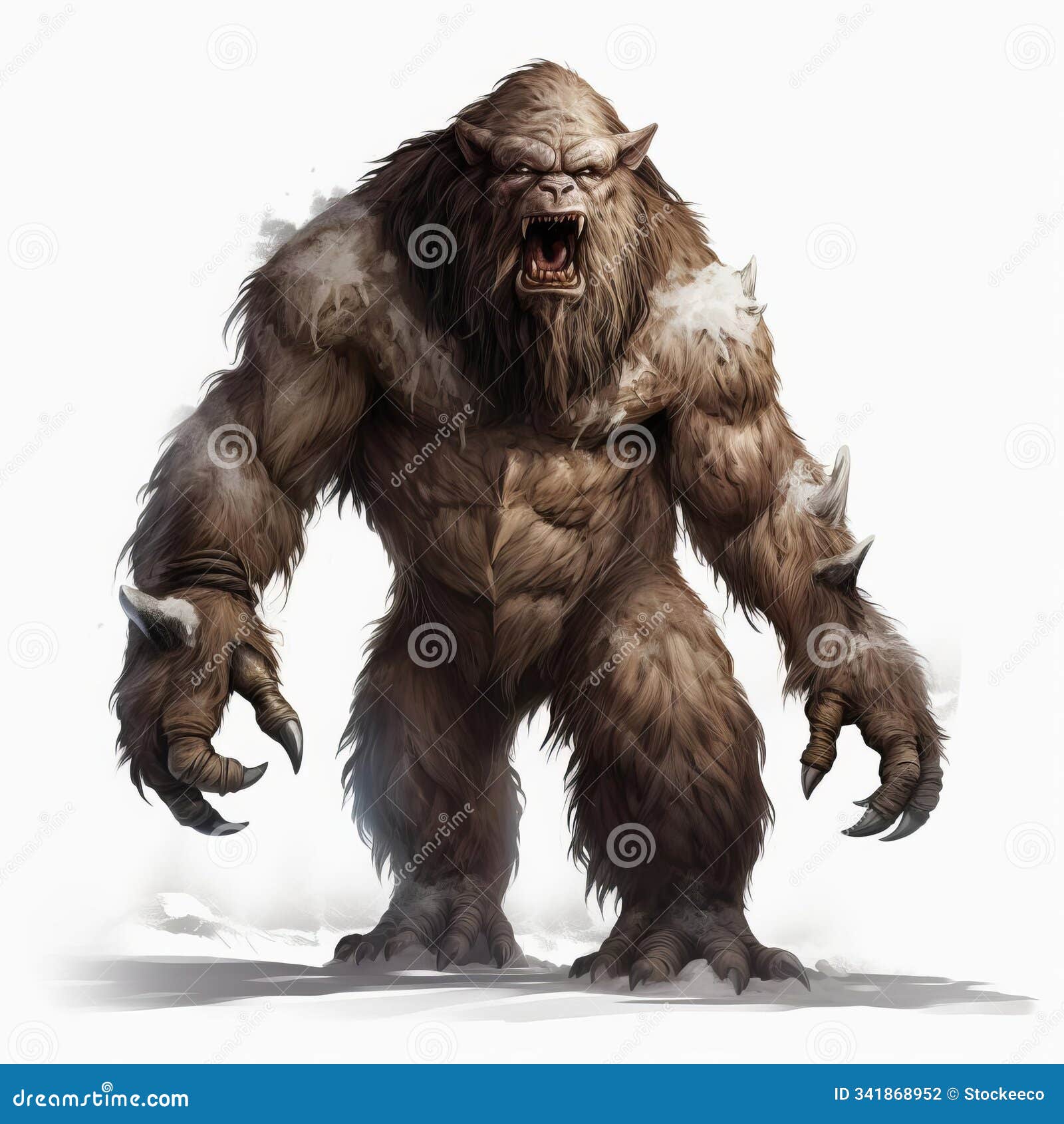 Realistic Monster Creature on White Background Full Body Image Stock ...