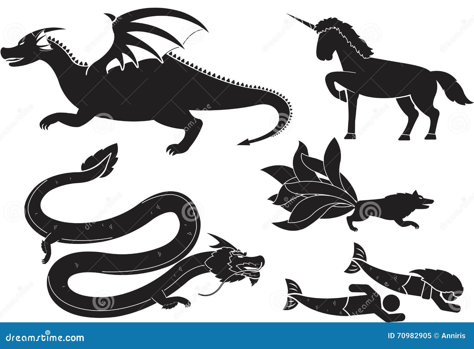 Mythical creatures stock vector. Illustration of animal - 70982905