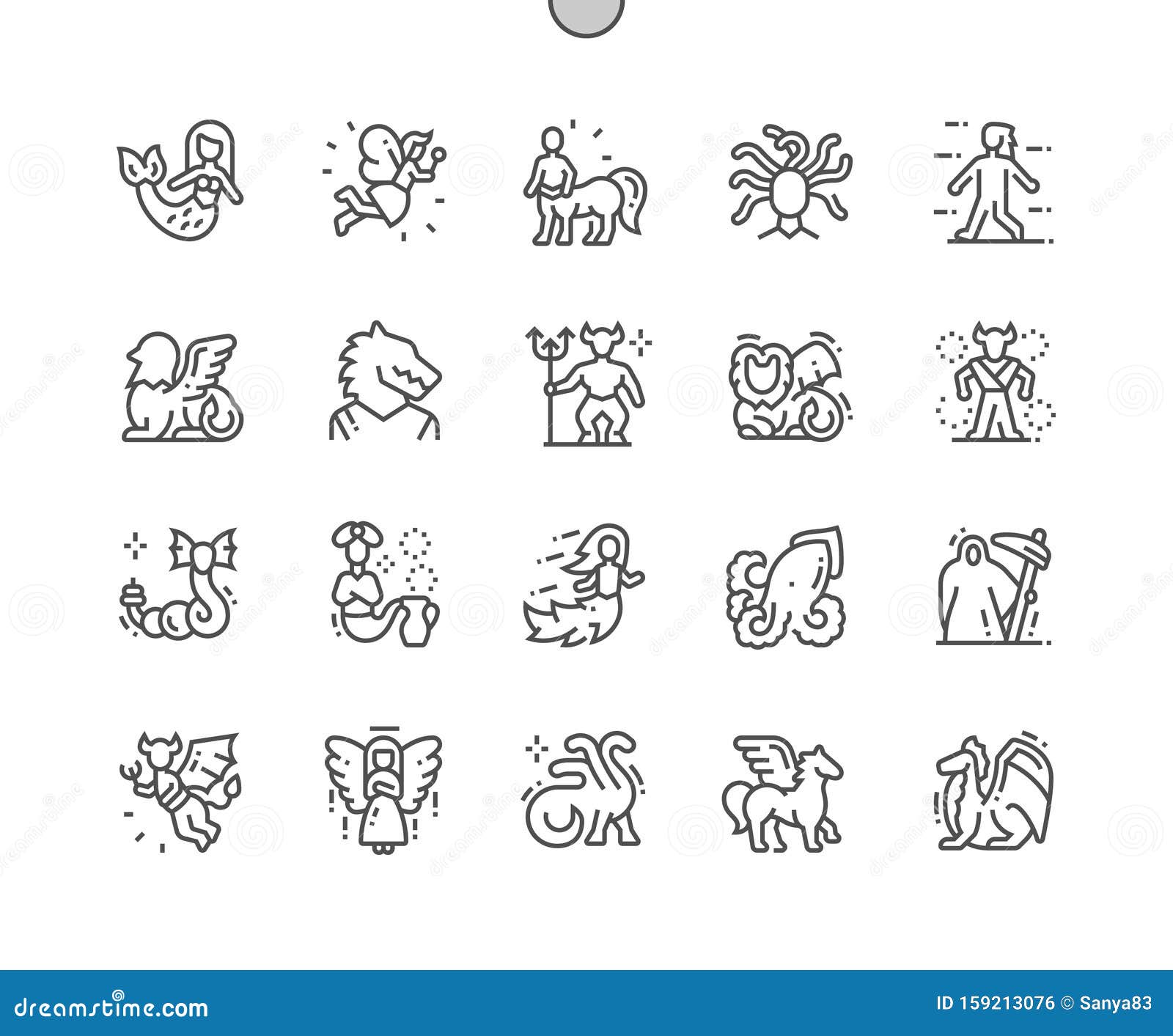 Mythical Creatures Well-crafted Pixel Perfect Vector Thin Line Icons 30 ... Mythical Creatures Well-crafted Pixel Perfect Vector Thin Line Icons 30 ...