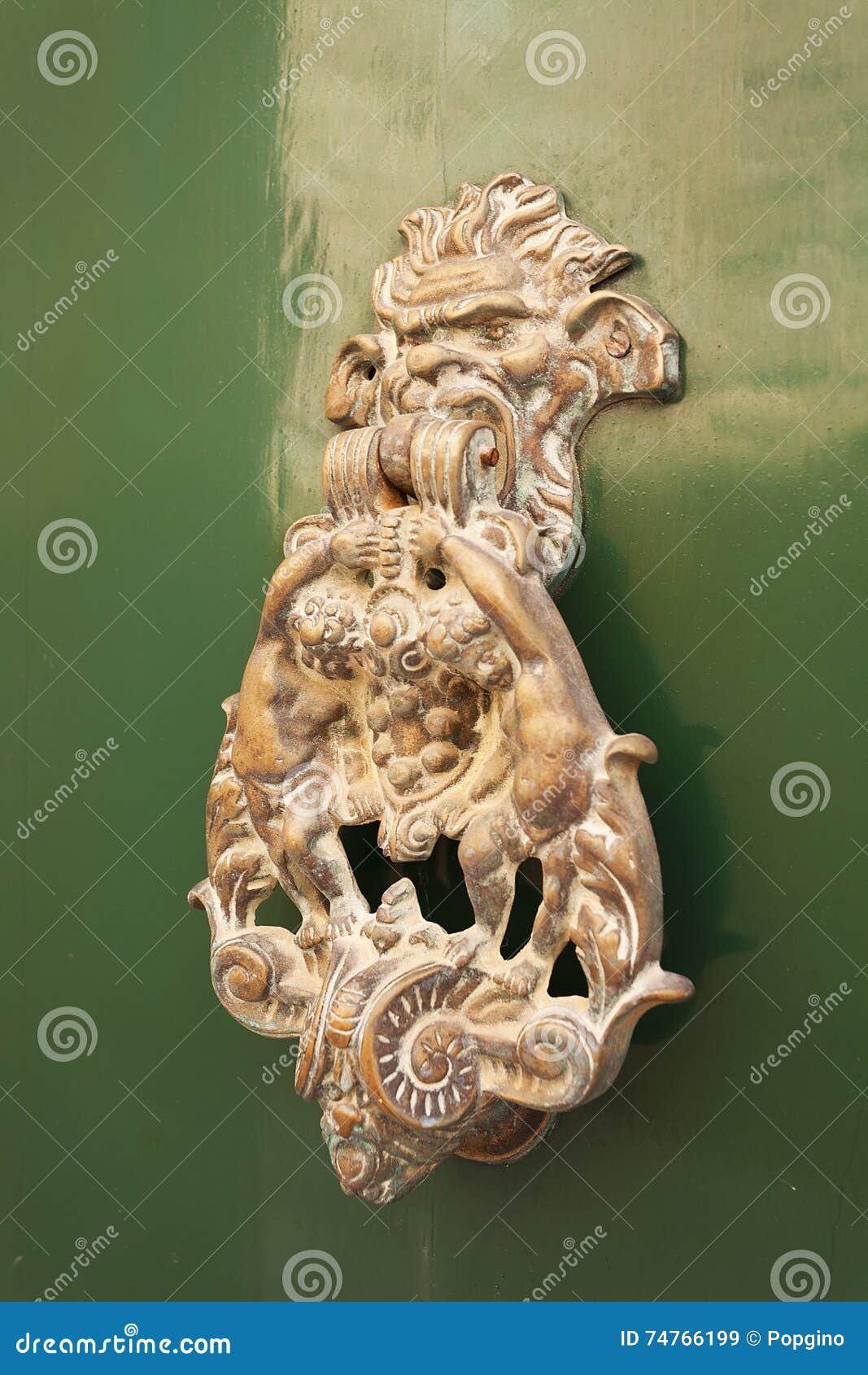 Mythical Deity Door Knocker Stock Image - Image of monster, metal: 74766199