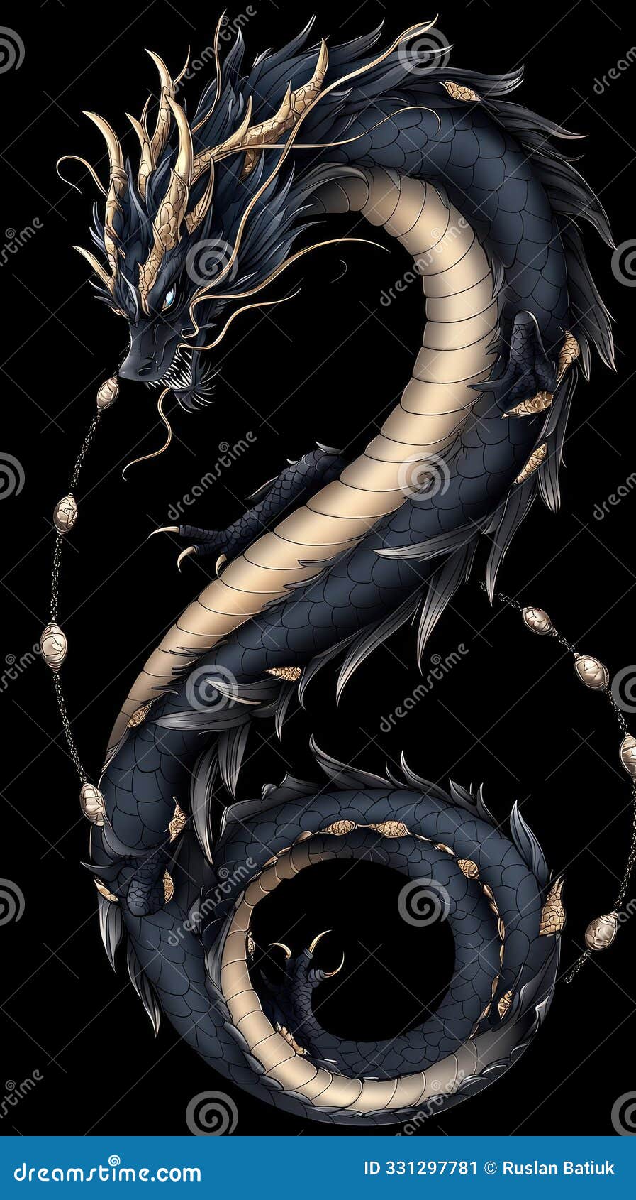 Mythical Dragon Portrait: Artistic Depiction of Dragon, Powerful ...