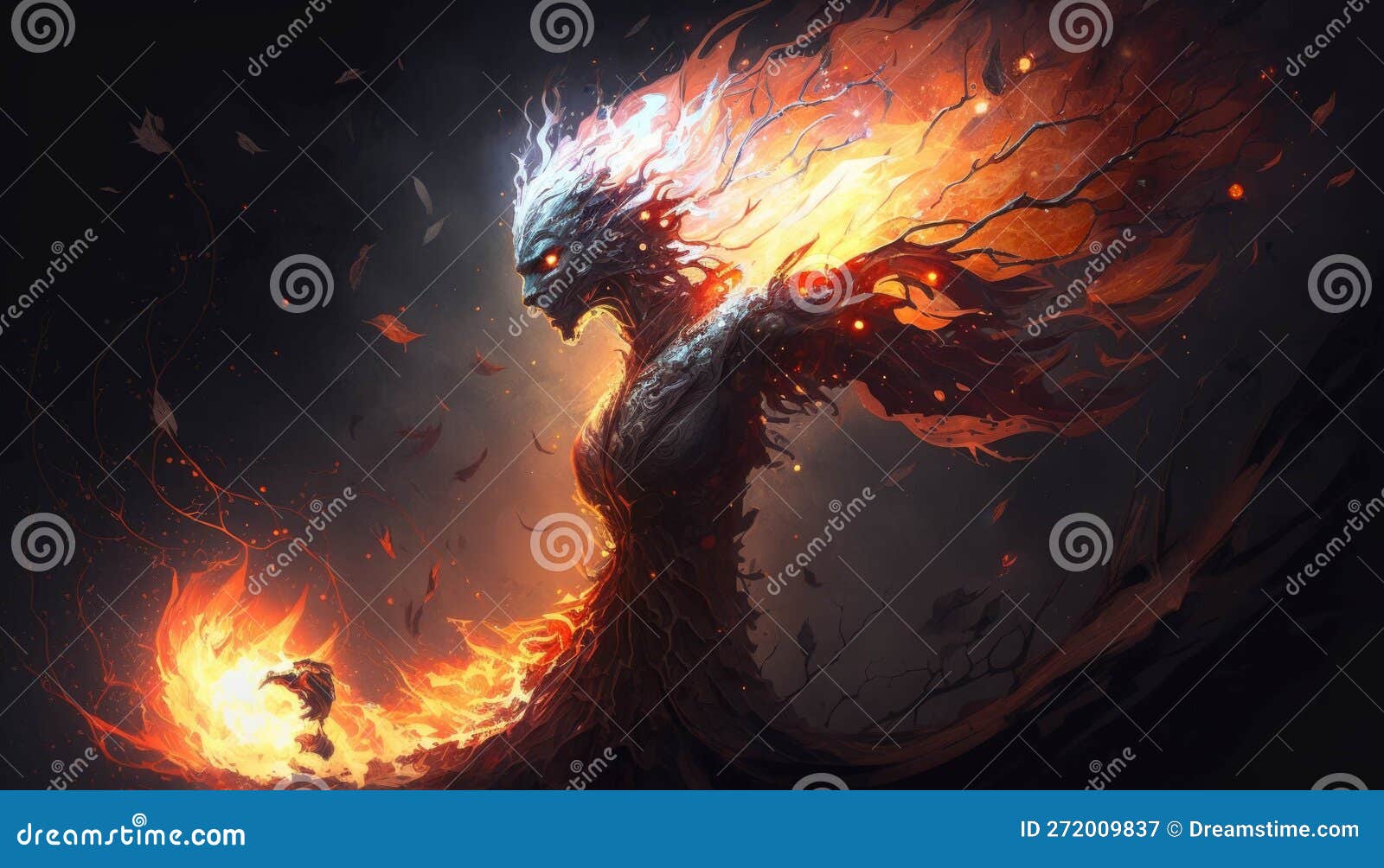 A Mythical Entity of Fire Transforming and Evolving with Each Burst of ...