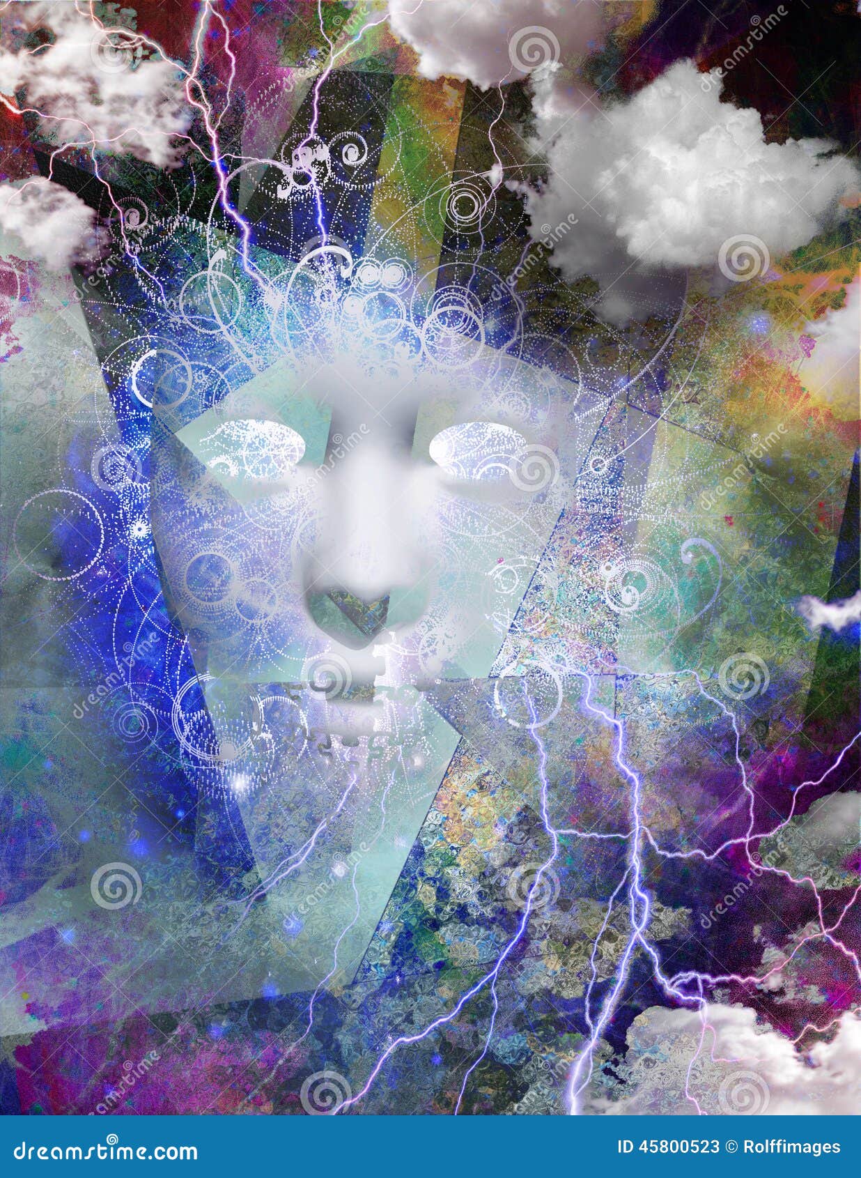 Mythical Face stock illustration. Illustration of futuristic - 45800523