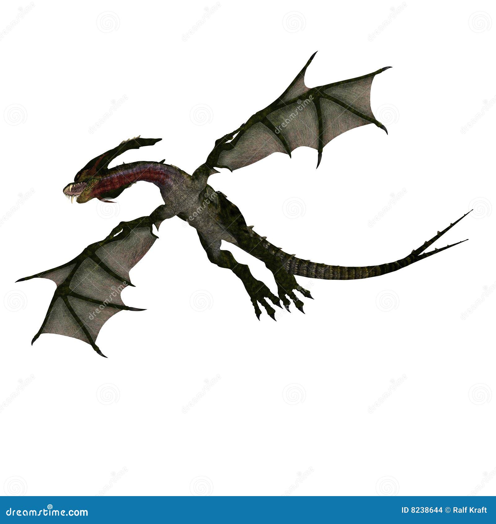 Mythical Fantasy Dragon with Forktail Stock Illustration - Illustration ...