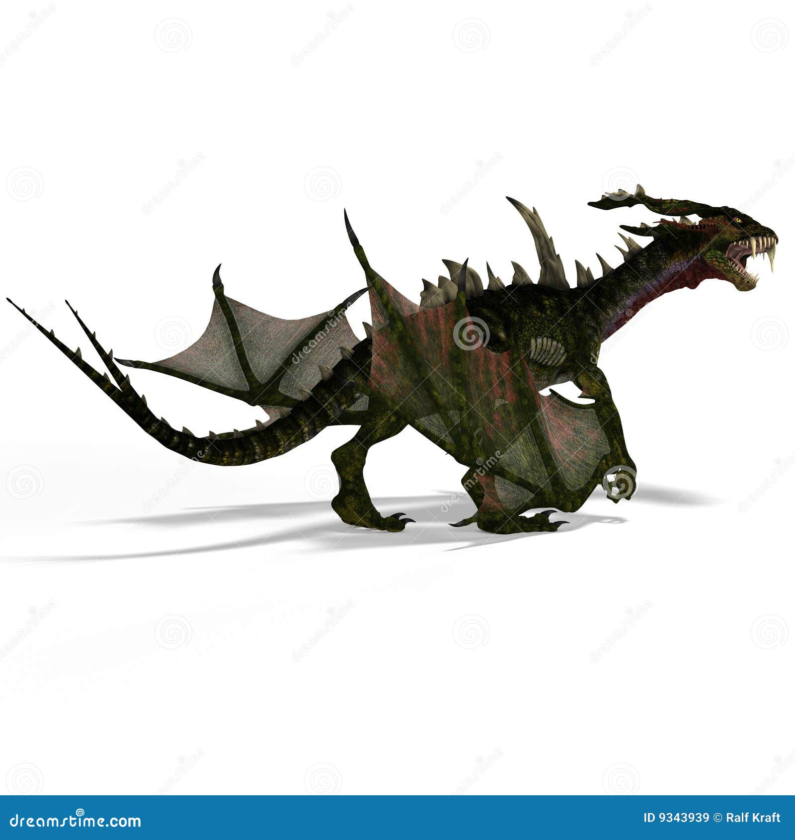 Mythical Fantasy Dragon with Forktail Stock Illustration - Illustration ...