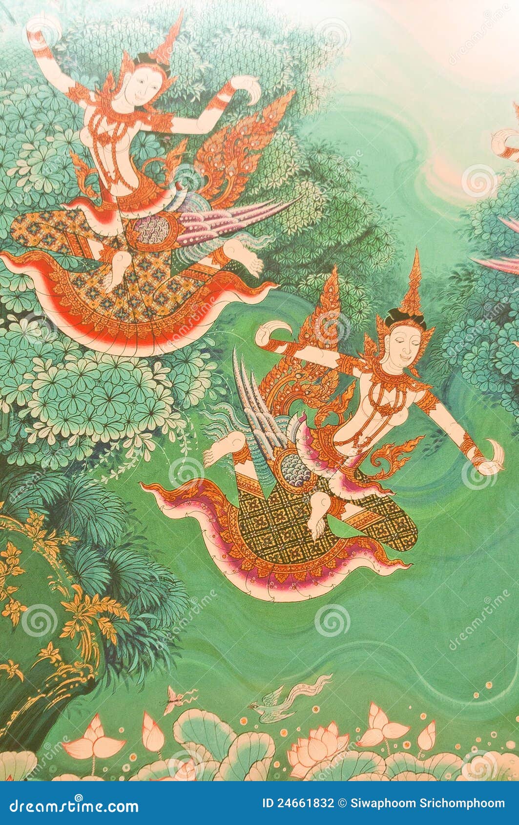 Mythical Female Bird with a Human Head Stock Photo - Image of color ...