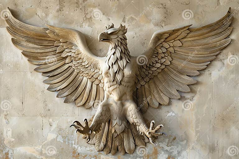 Mythical Griffin Spreading Its Wings in Flight Stock Illustration ...