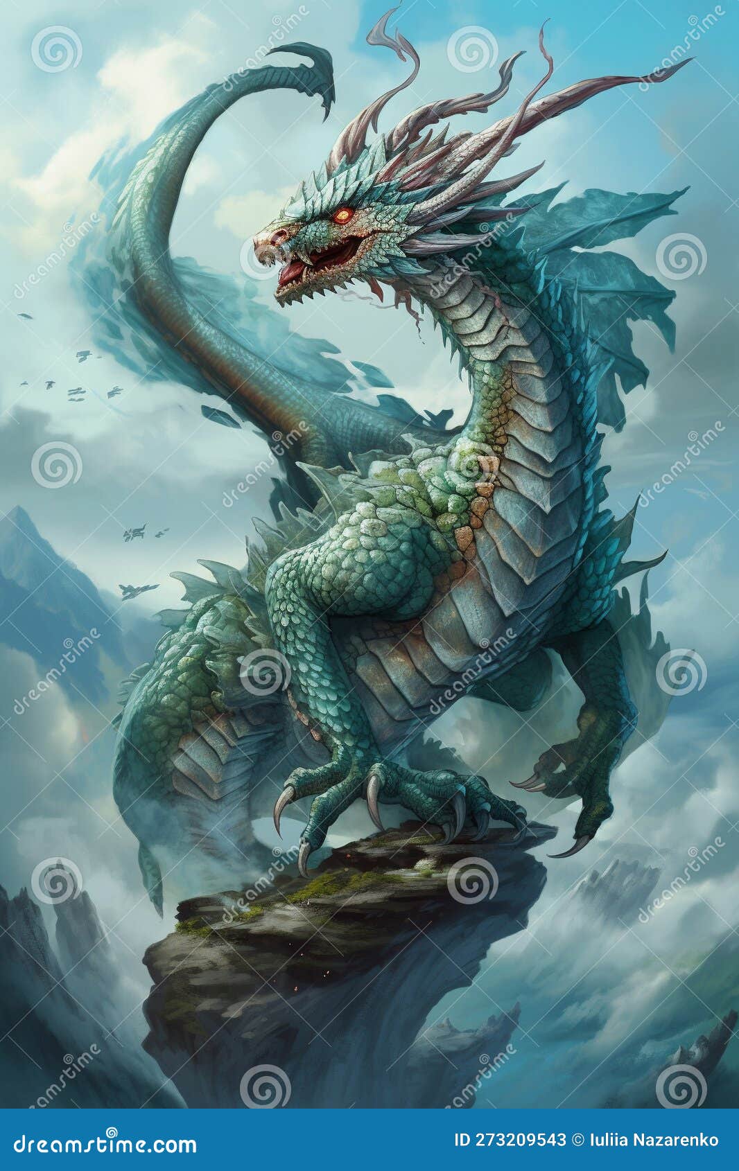 Mythical Huge Dragon. Concept: Signs of the Zodiac Stock Illustration ...
