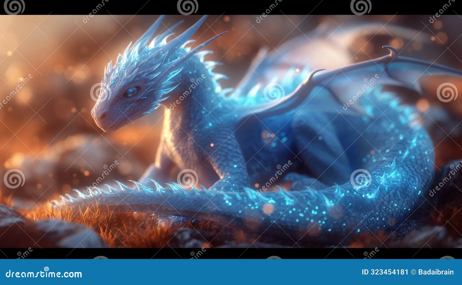 The mythical ice dragon. stock illustration. Illustration of mythical ...