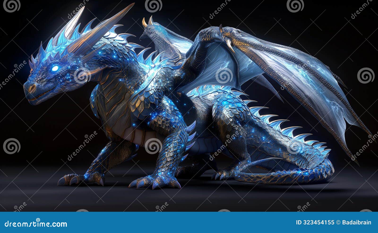 The mythical ice dragon. stock illustration. Illustration of wildlife ...