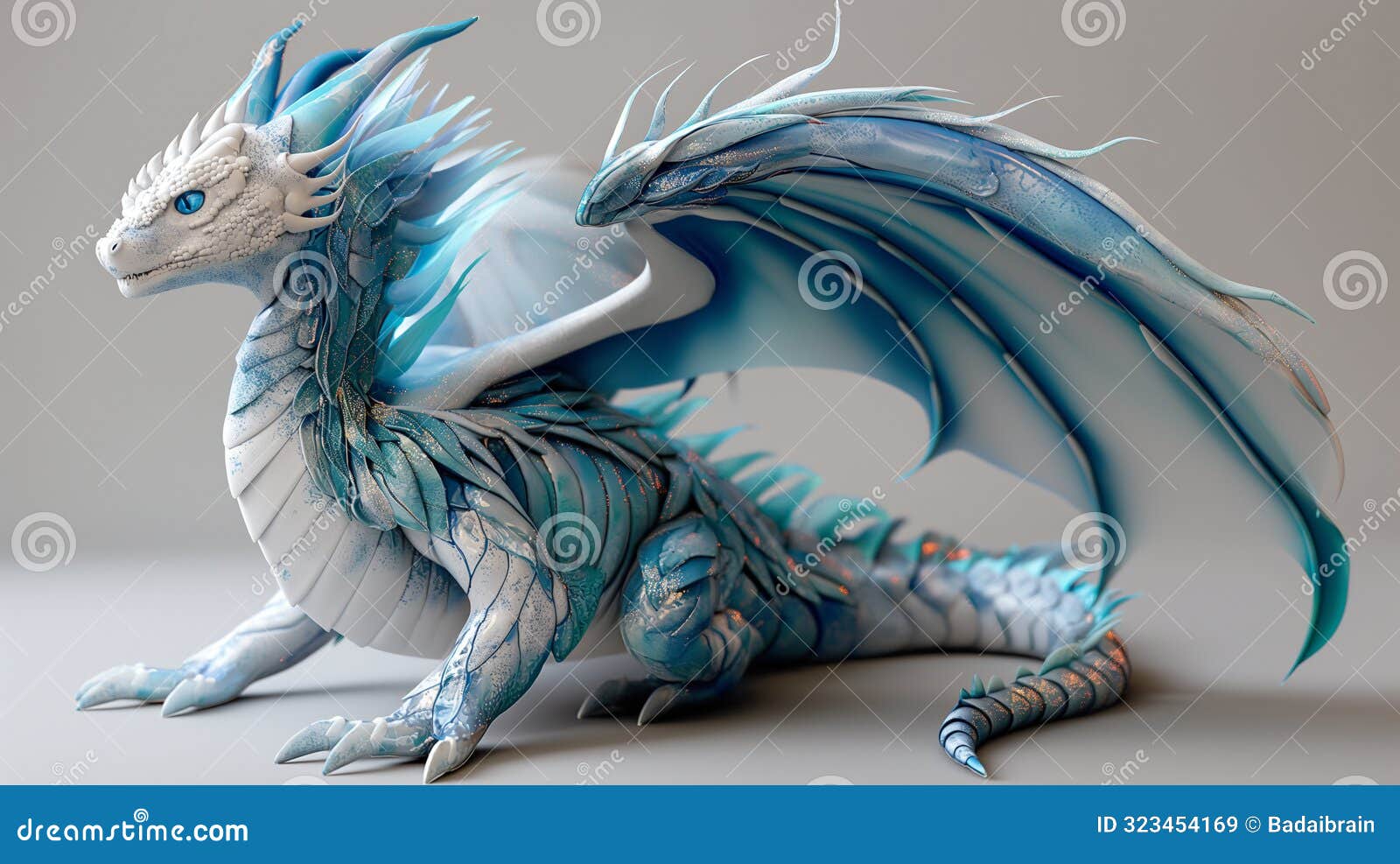 The mythical ice dragon. stock illustration. Illustration of coral ...