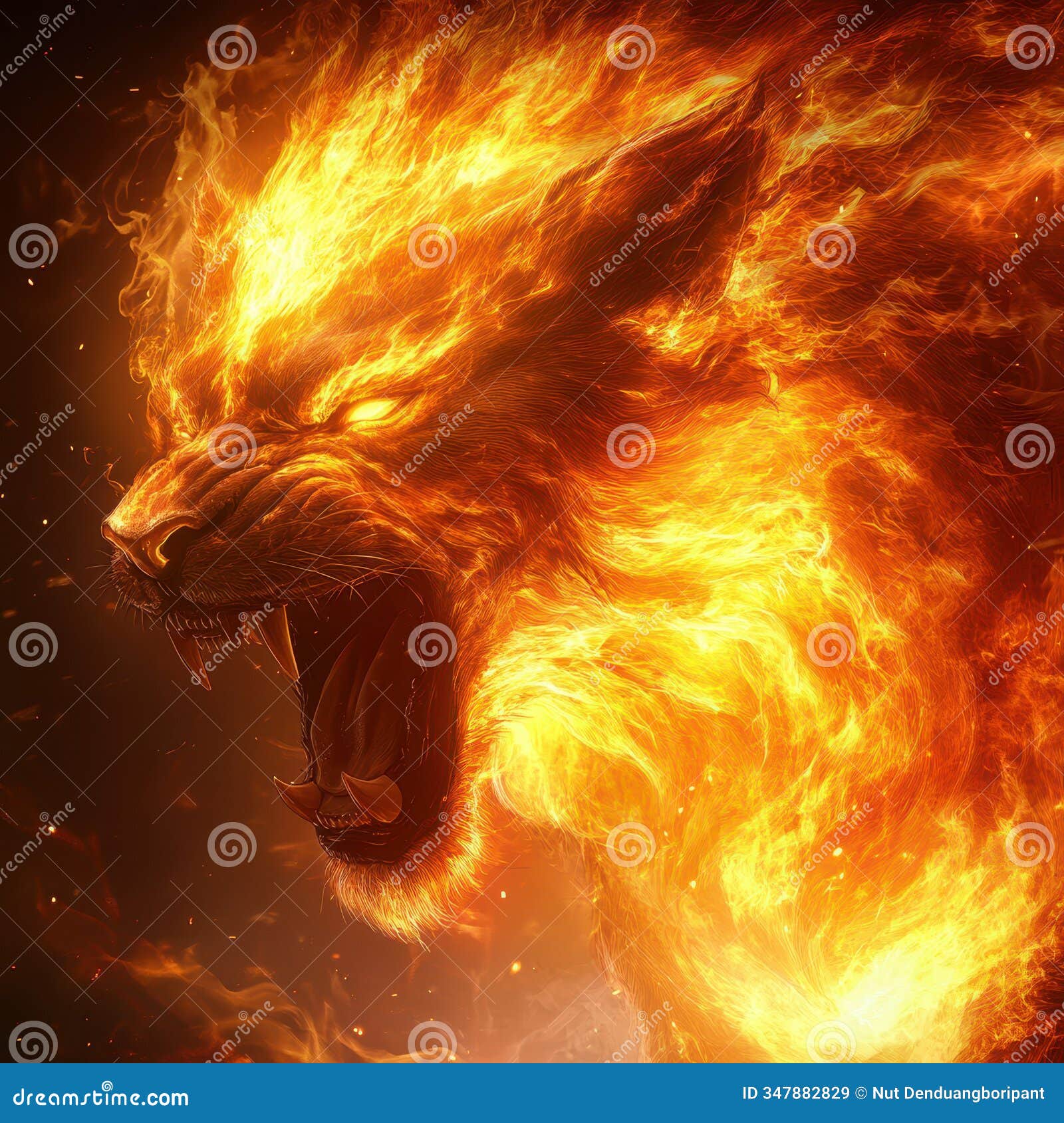 Mythical Leo Lion With Sacred Geometry Pattren Stock Image ...