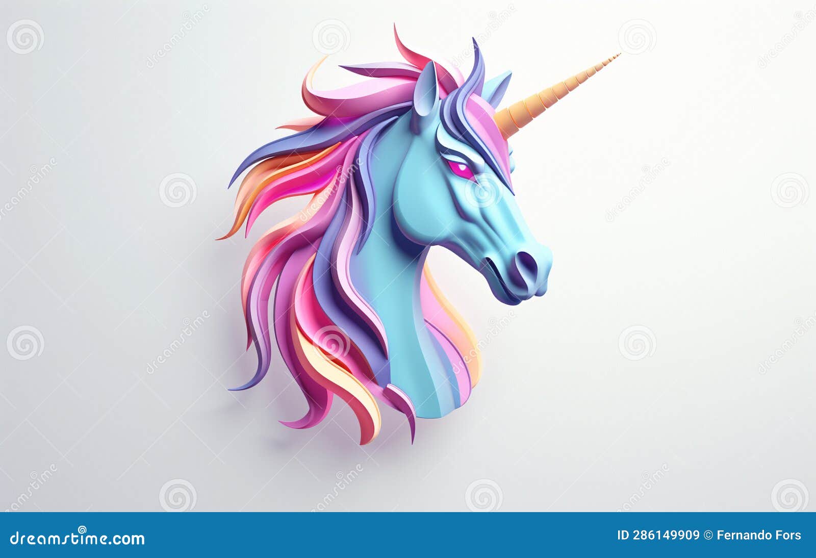 Mythical Marvel: Isolated 3D Unicorn Icon Illustration Stock ...