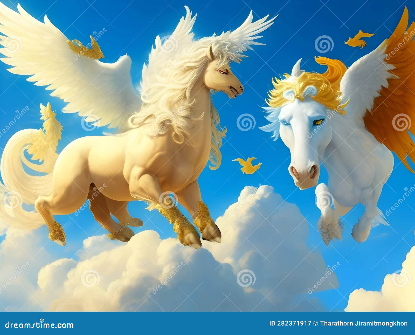 Mythical Marvels: Captivating Cloud, Sky, Sun, Griffin, Dragon, and ...