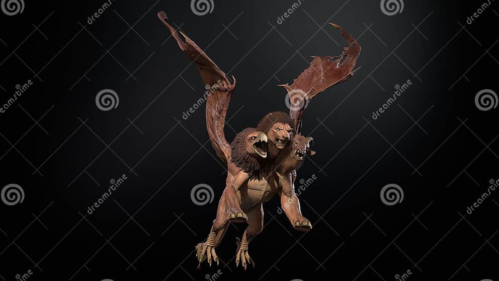 Mythical Monster Chimera 3d Render Models Stock Illustration ...
