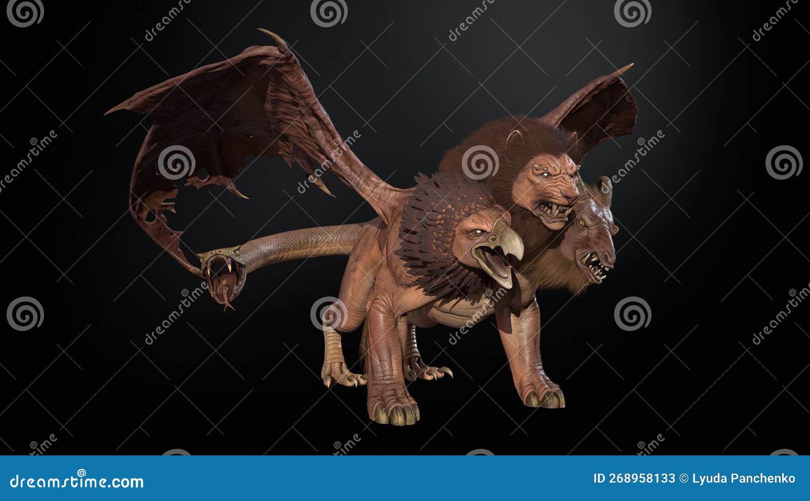 Mythical Monster Chimera 3d Render Models Stock Illustration ...