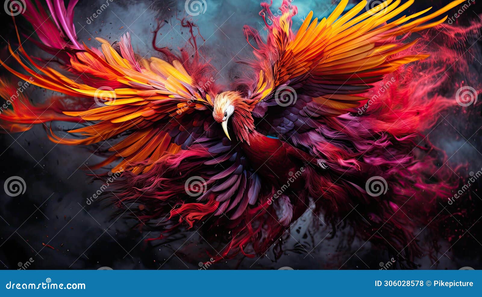 Mythical phoenix ashes stock illustration. Illustration of mythical ...