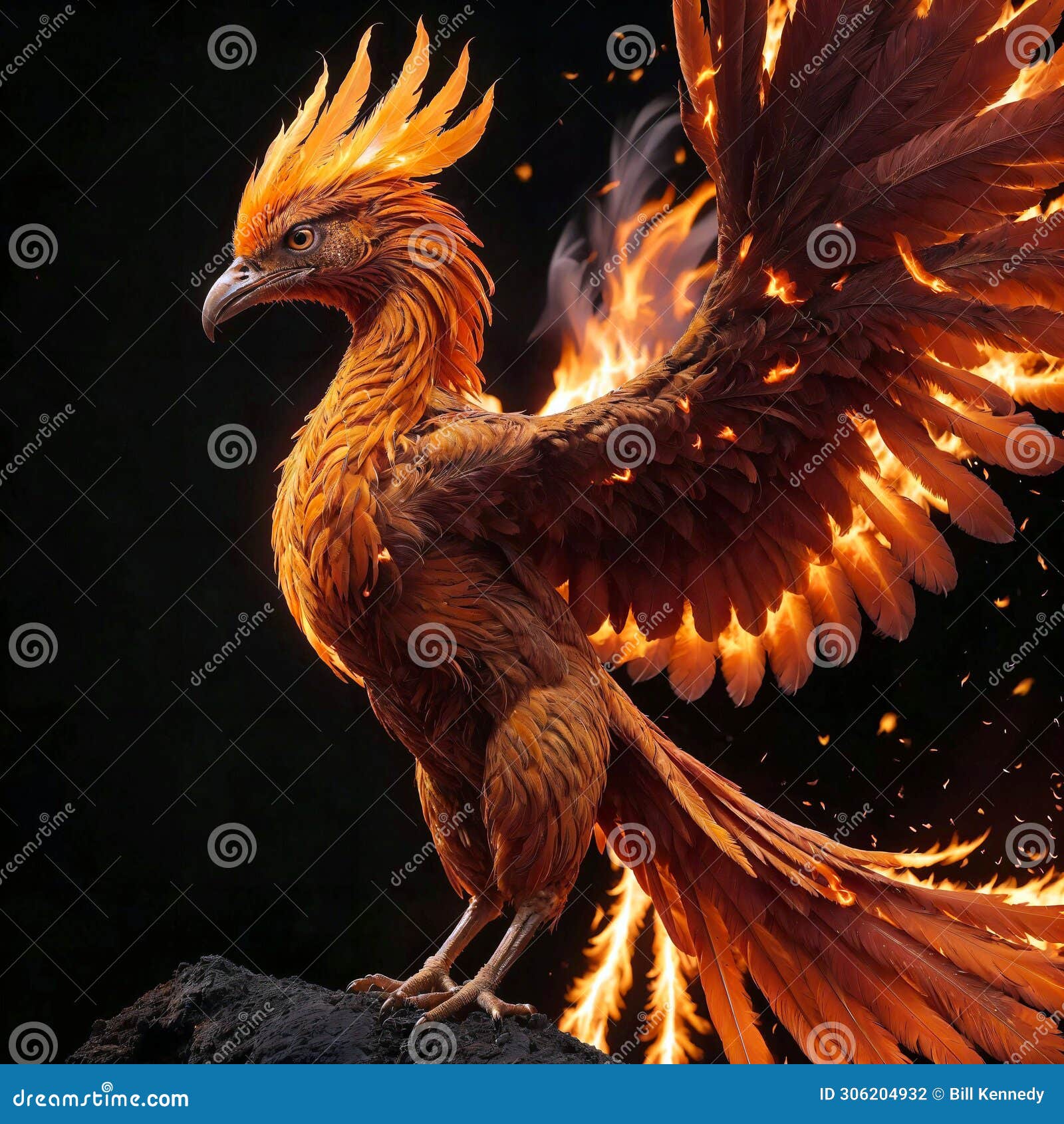 Mythical Firebird stock illustration. Illustration of firebird - 306204932