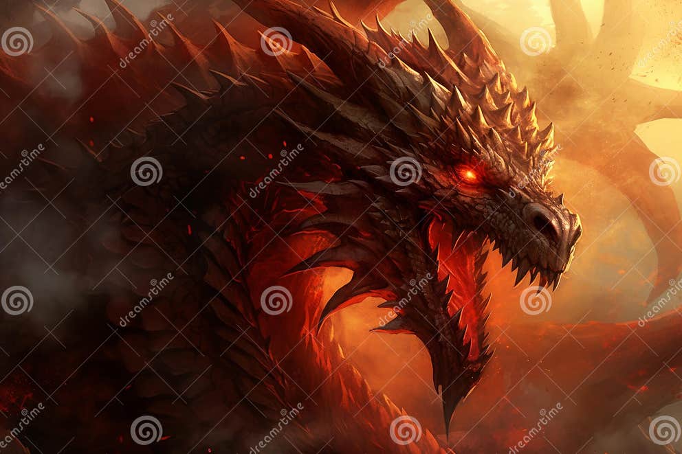 Mythical Red Dragon Fantasy Fire. Generate Ai Stock Illustration ... Mythical Red Dragon Fantasy Fire. Generate Ai Stock Illustration ...