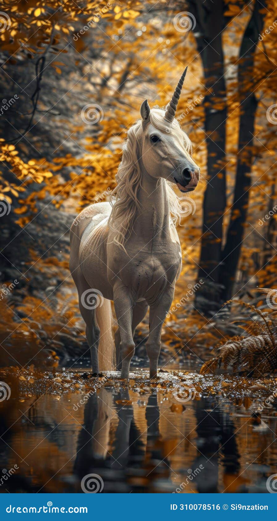 Mythical unicorn forest stock illustration. Illustration of mythology ...