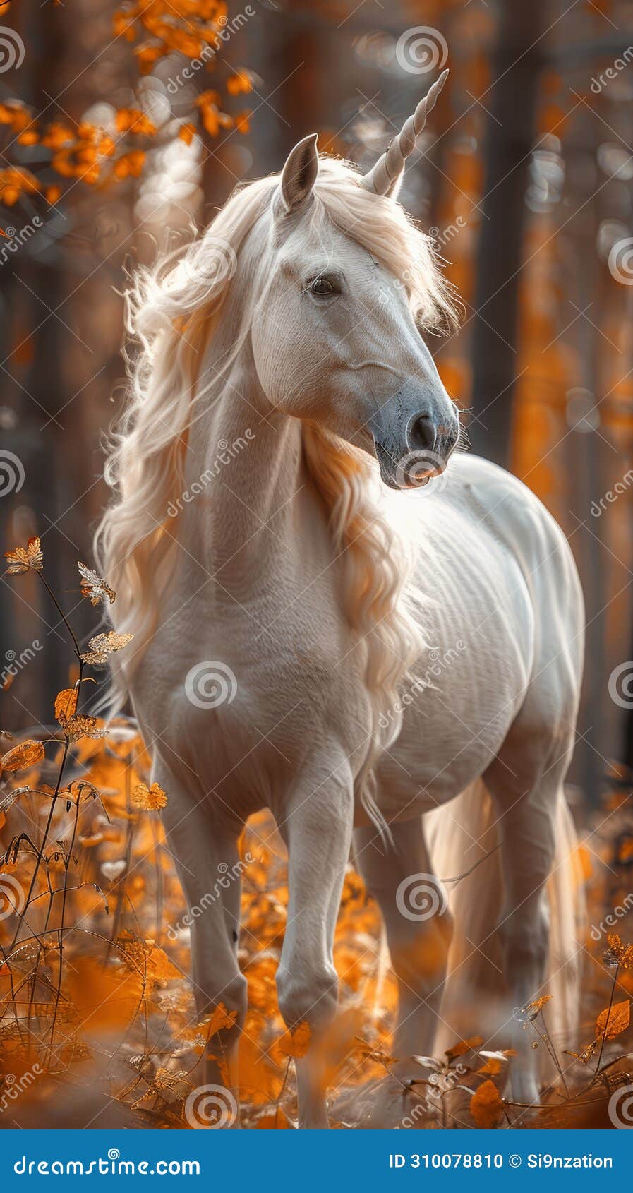 Mythical unicorn forest stock illustration. Illustration of animal ...