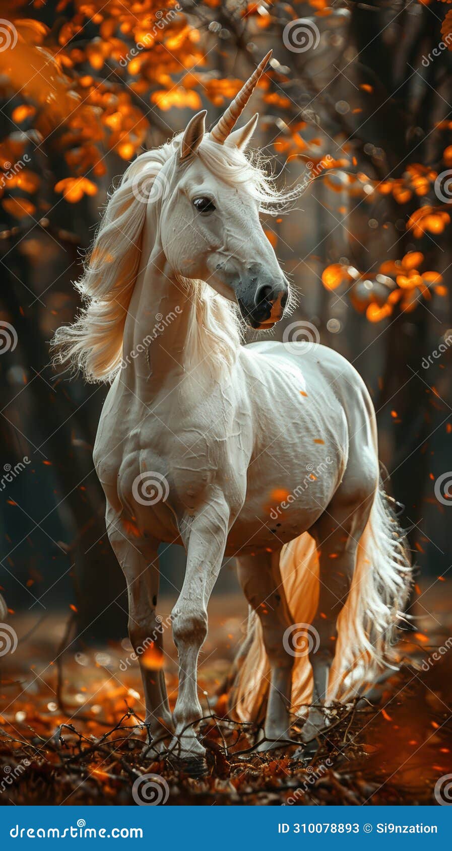 Mythical unicorn forest stock illustration. Illustration of unicorn ...