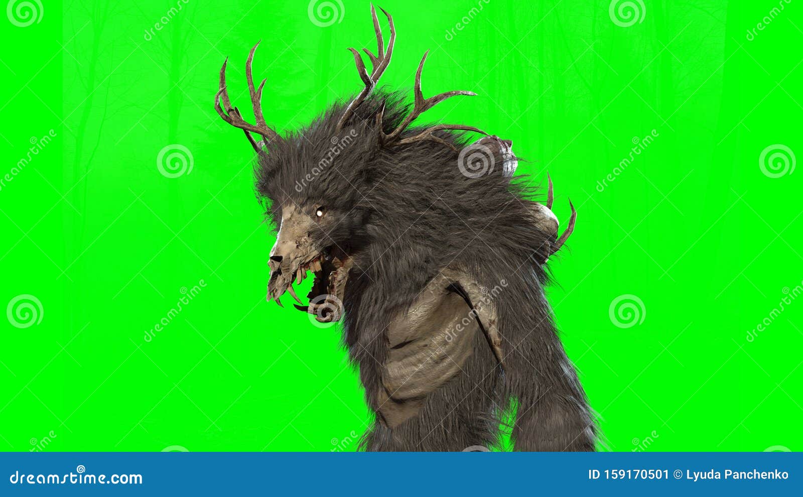 Wendigo Mythical Monster 3d Render Stock Illustration - Illustration of ...