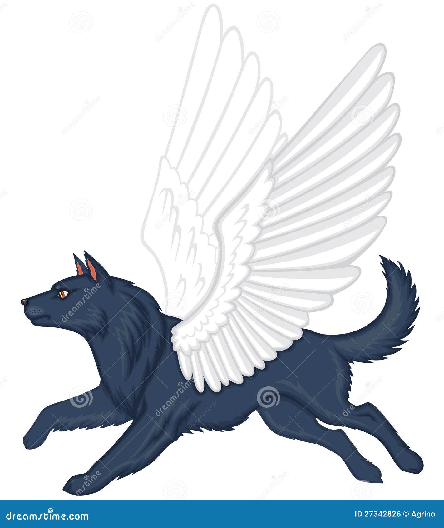 Mythical Winged Dog Simuran Stock Vector - Illustration of running ...