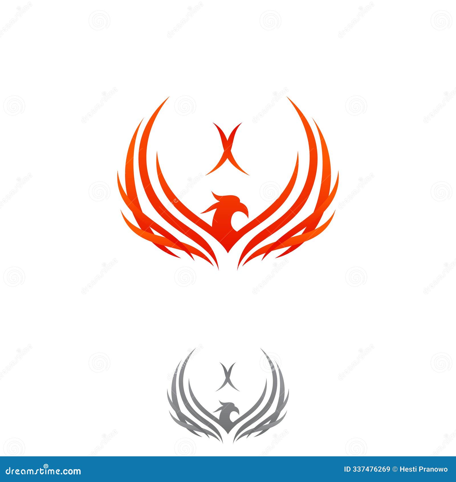 Mythological Animal Phoenix Fire Bird Vector Logo Design Stock ...