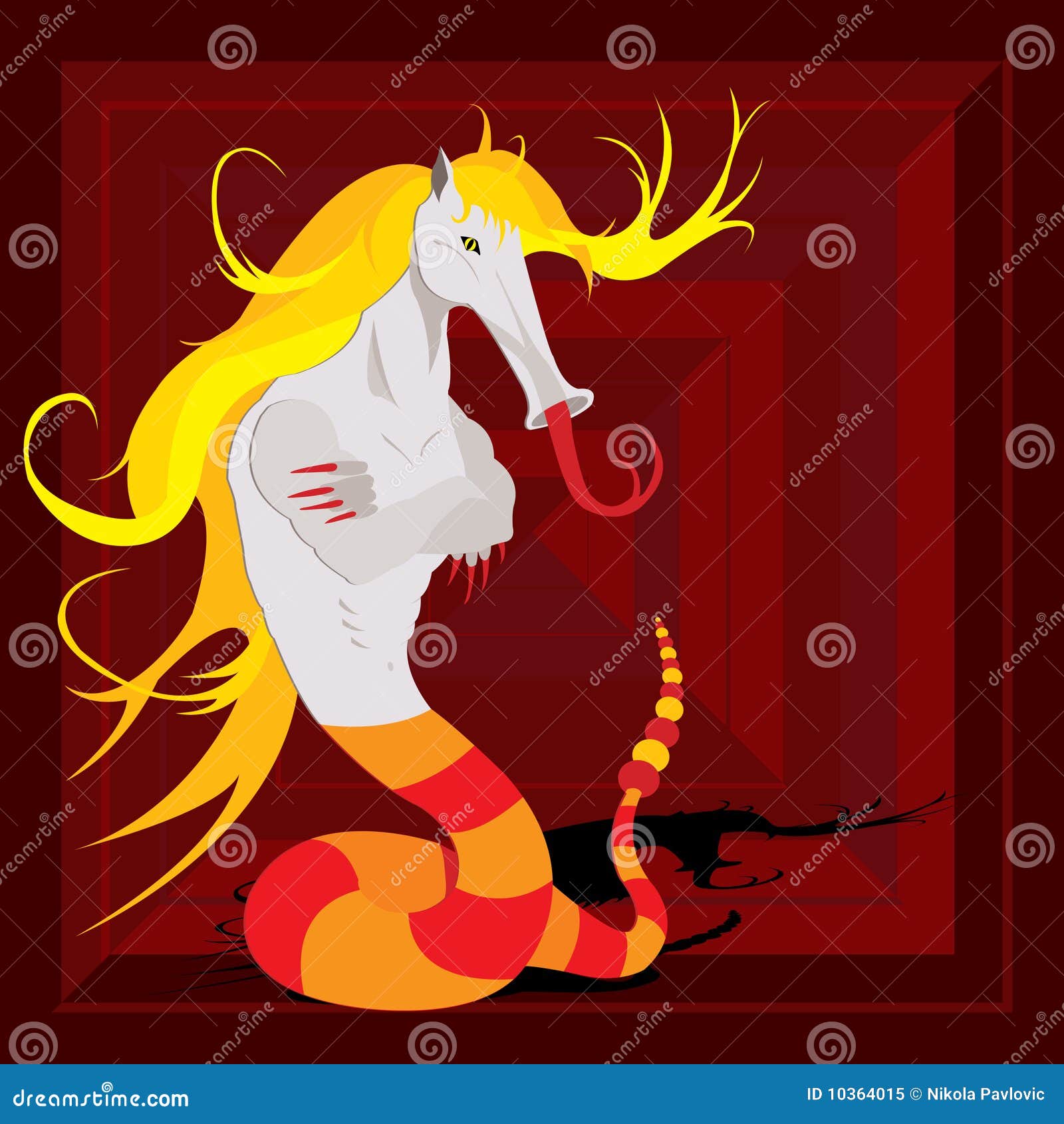 Mythological being red stock vector. Illustration of painting - 10364015