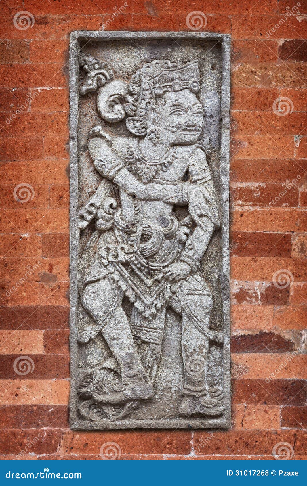Mythological Character on Wall of the Temple. Indonesia, Bali Stock ...