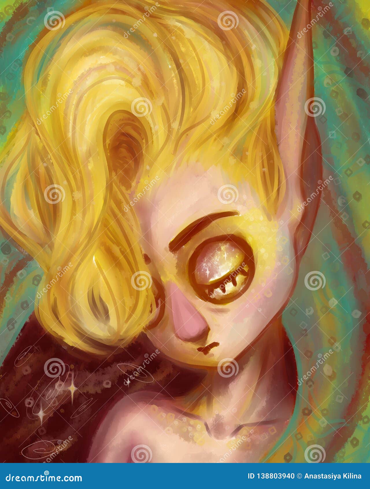 Mythological elf stock illustration. Illustration of round - 138803940