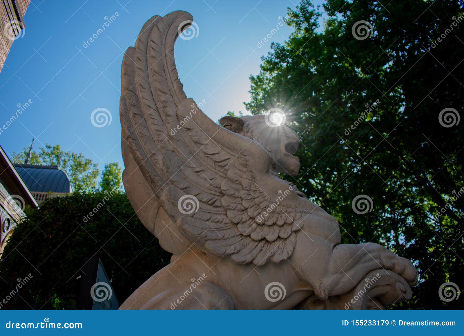 Mythological Griffin with a Beam of Light in the Eye Stock Image ...