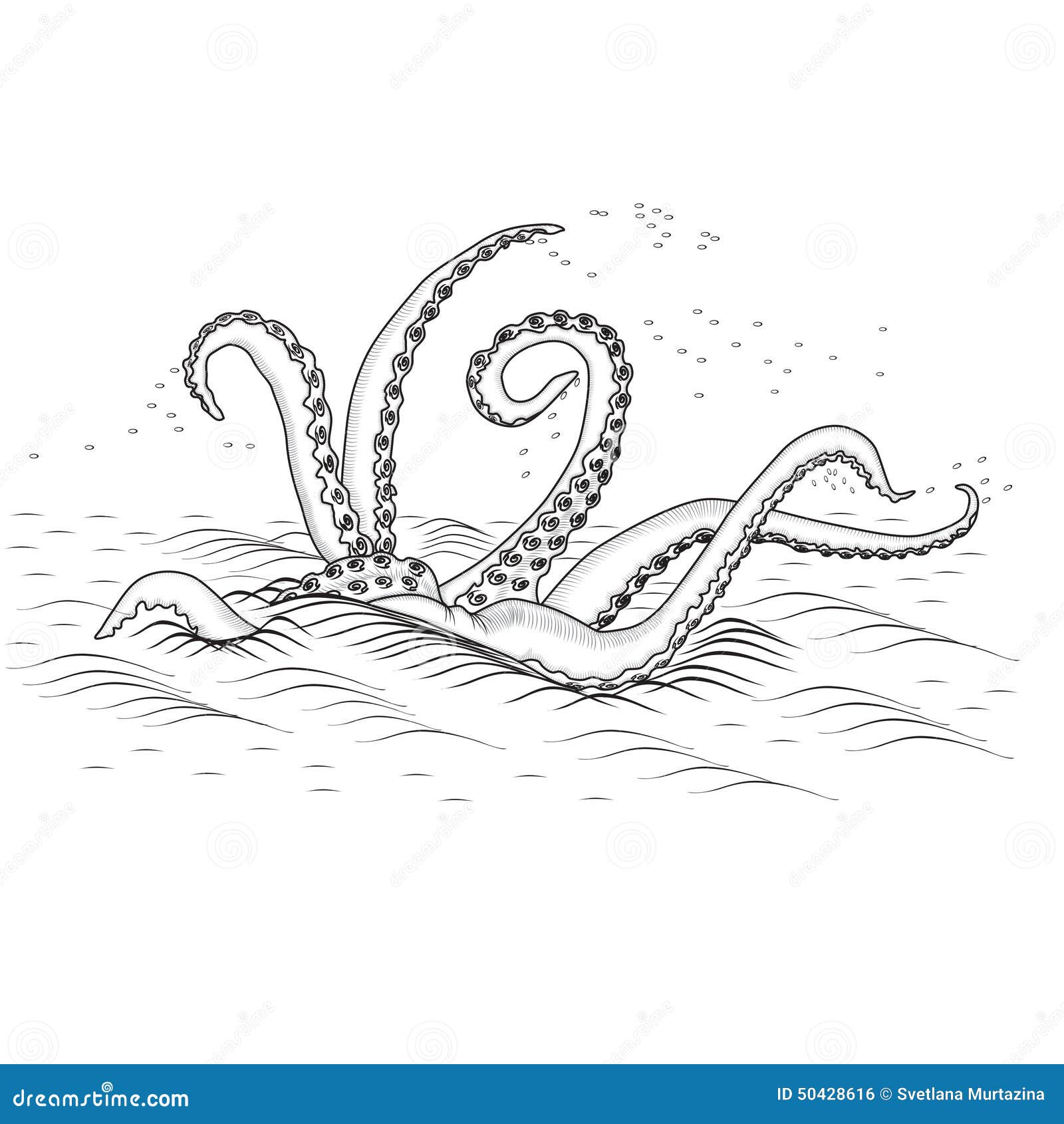 Tentacles Of Kraken Illustration Cartoon Vector | CartoonDealer.com ...