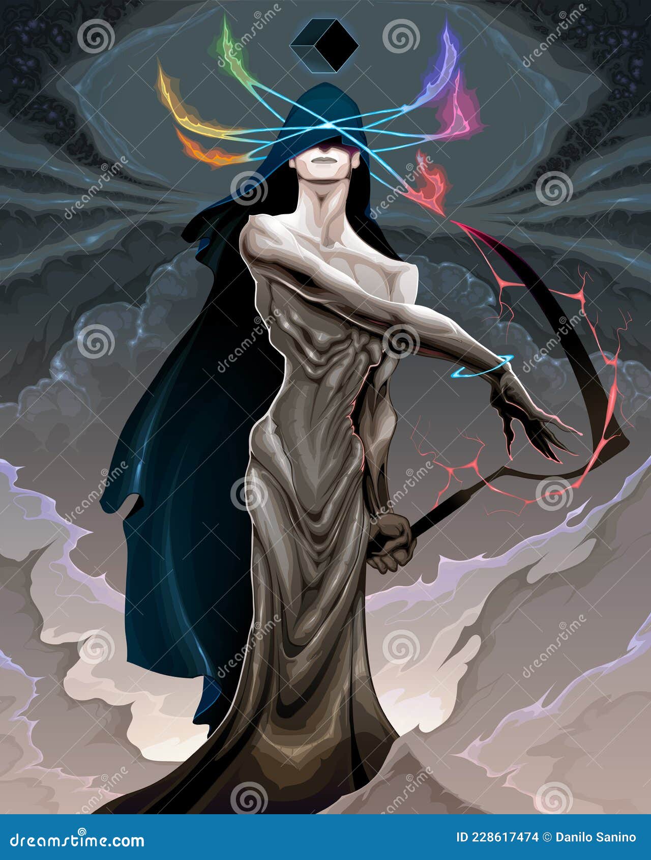 Mythological Representation of Saturn Stock Vector - Illustration of ...