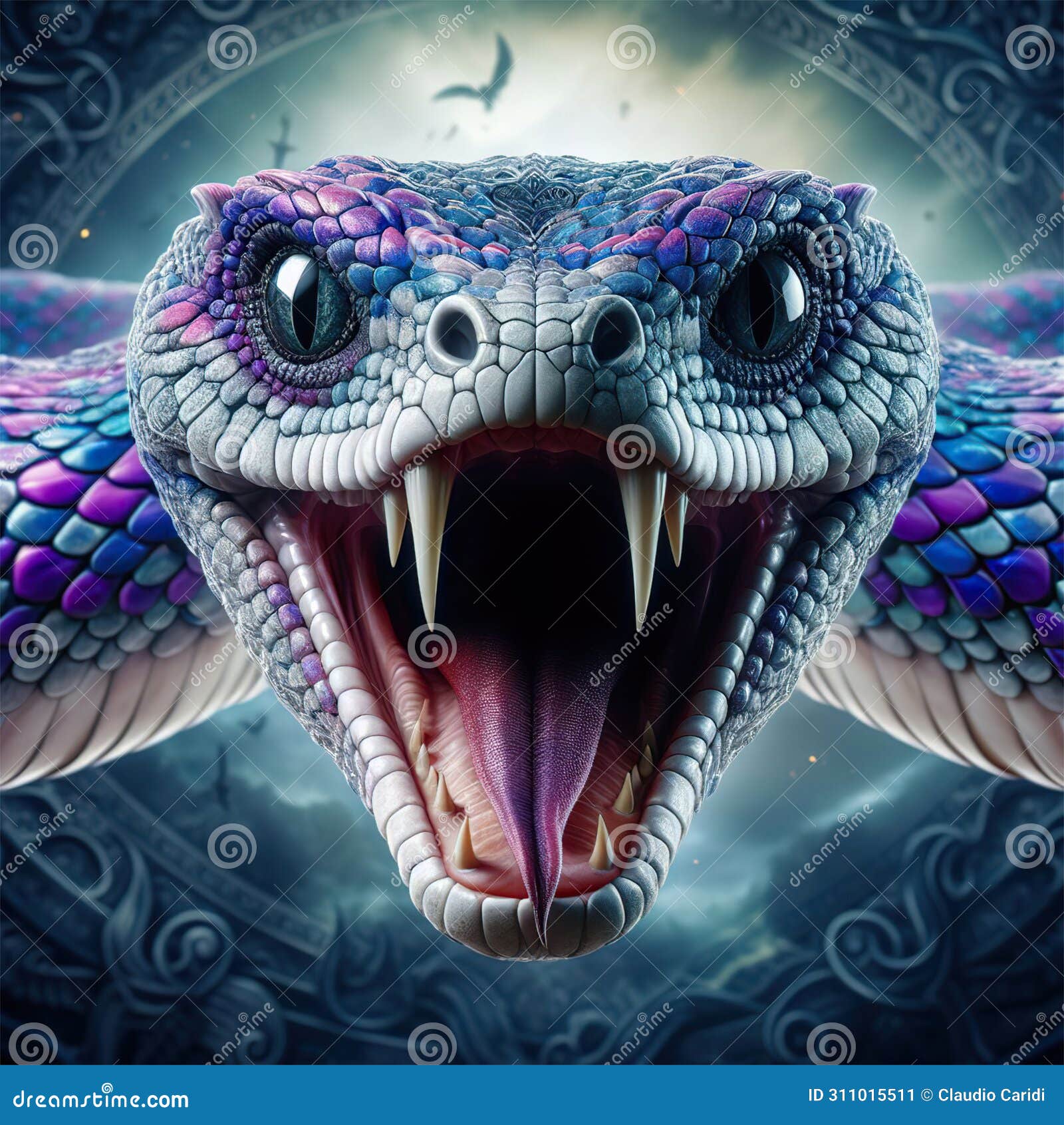 Basilisk Bat Wing Circle Cartoon | CartoonDealer.com #52697905